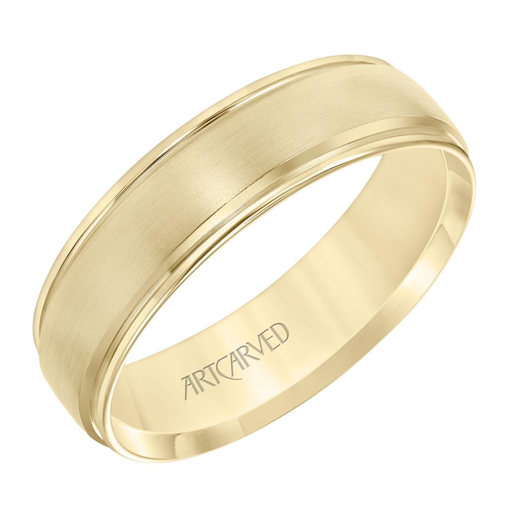 14KT 6MM BRU/POL RAISED EDGES BAND(SZ10)