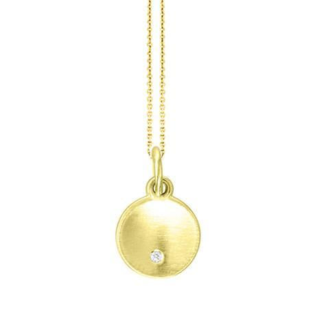 14K Yellow Gold Engraveable Diamond Disc