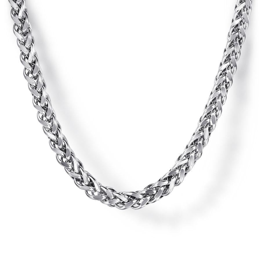 925 Sterling Silver Solid Men's Wheat Chain Necklace 24 Inch