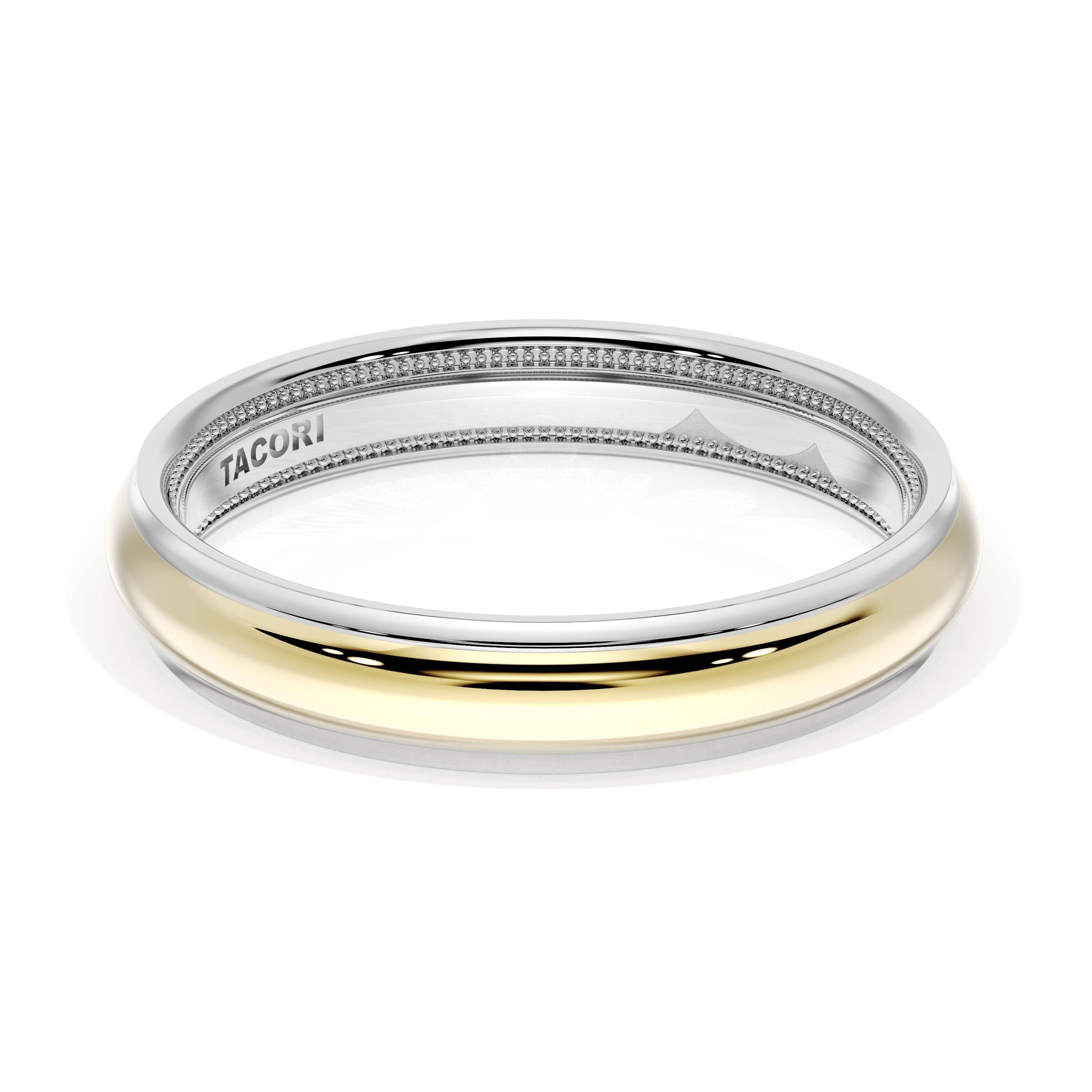 Tacori 18K Two Tone Classic Rounded High Polish Finish Wedding Band